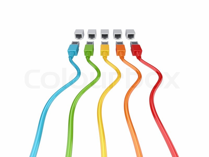Colorful patch cords | Stock image | Colourbox