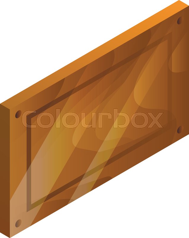 Blank wood panel icon. Isometric of ... | Stock vector | Colourbox