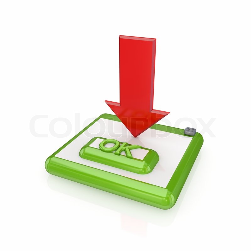 Ok button and red arrow | Stock Photo | Colourbox