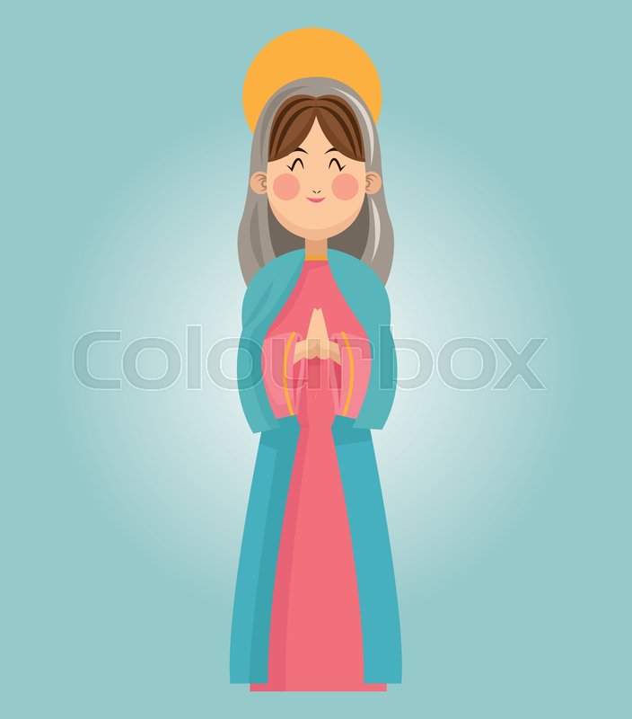 Mary cartoon icon. Holy family and ... | Stock vector | Colourbox