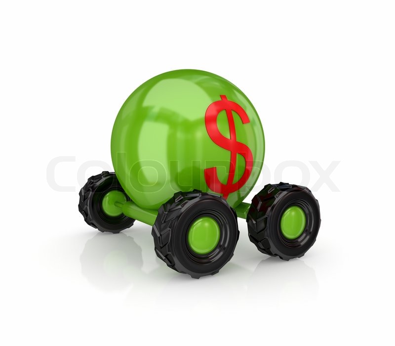 Dollar sign on a wheel | Stock Photo | Colourbox
