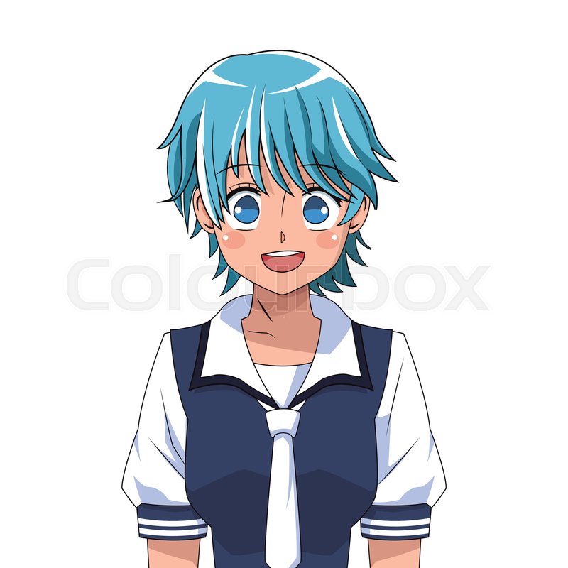 Anime girl japanese character vector ... | Stock vector | Colourbox