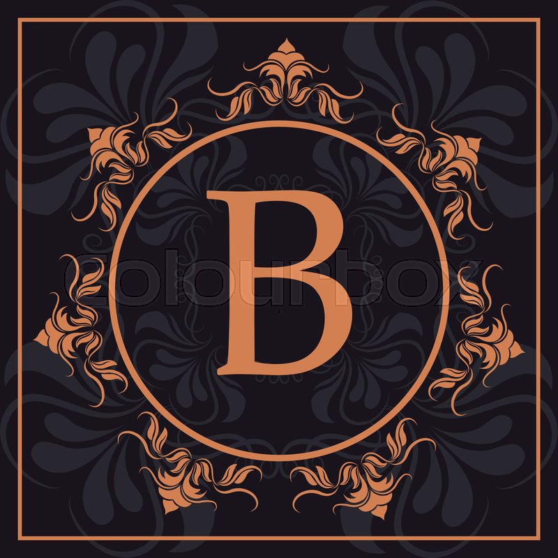 Florishes gold letter B calligraphic ... | Stock vector | Colourbox
