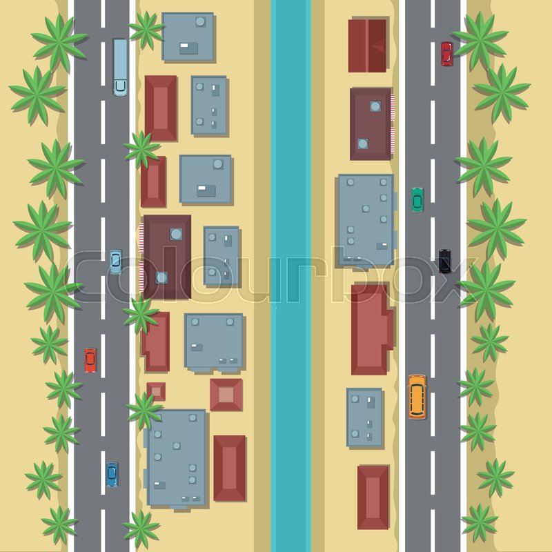 Urban top view cartoon icon vector ... | Stock vector | Colourbox