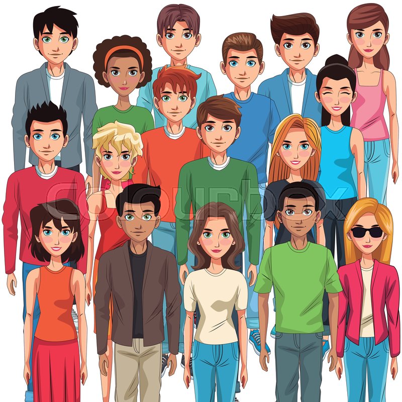 Cartoon Young People