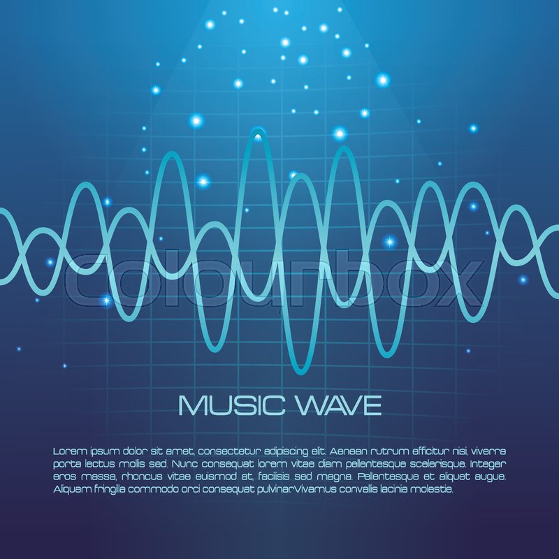 Music wave infographic over blue ... | Stock vector | Colourbox