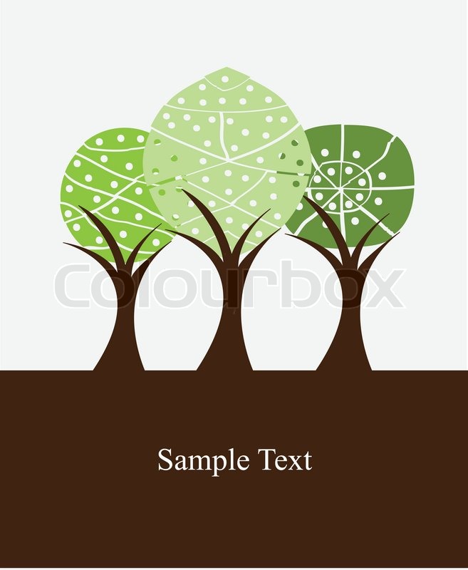 "3 Trees Card" | Stock vector | Colourbox