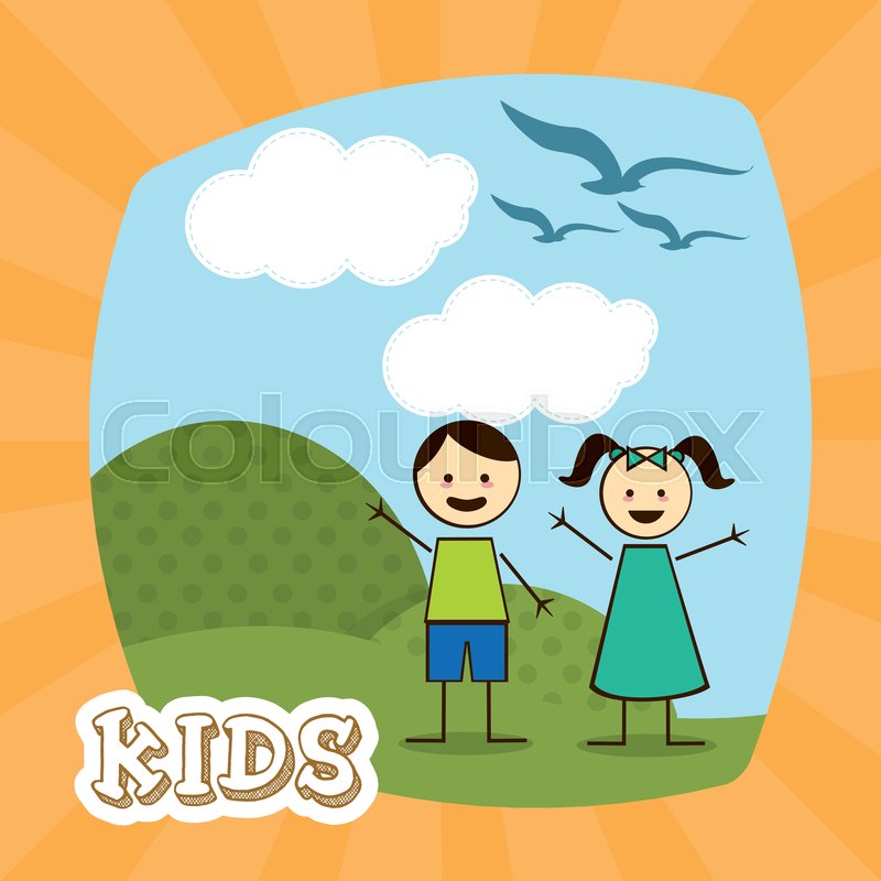 Kids concept with childrens design, ... | Stock vector | Colourbox