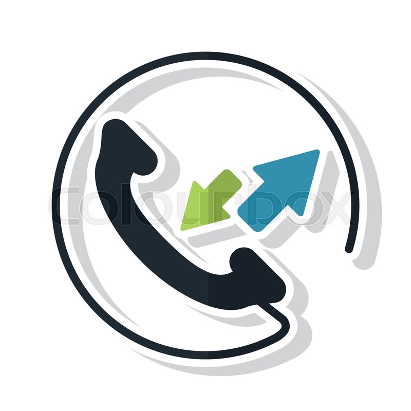 Traditional phone with arrows icon. ... | Stock vector | Colourbox
