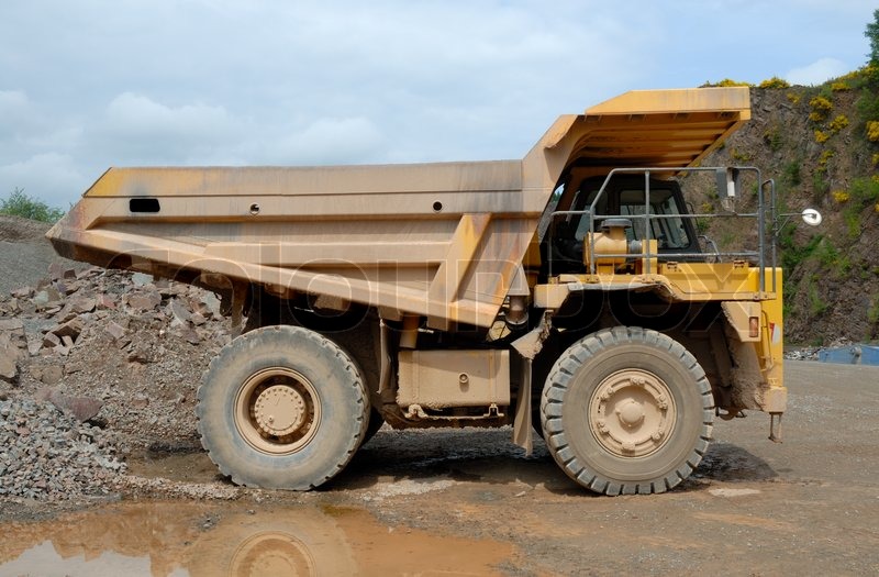 Big dumper truck in a stone pit | Stock image | Colourbox