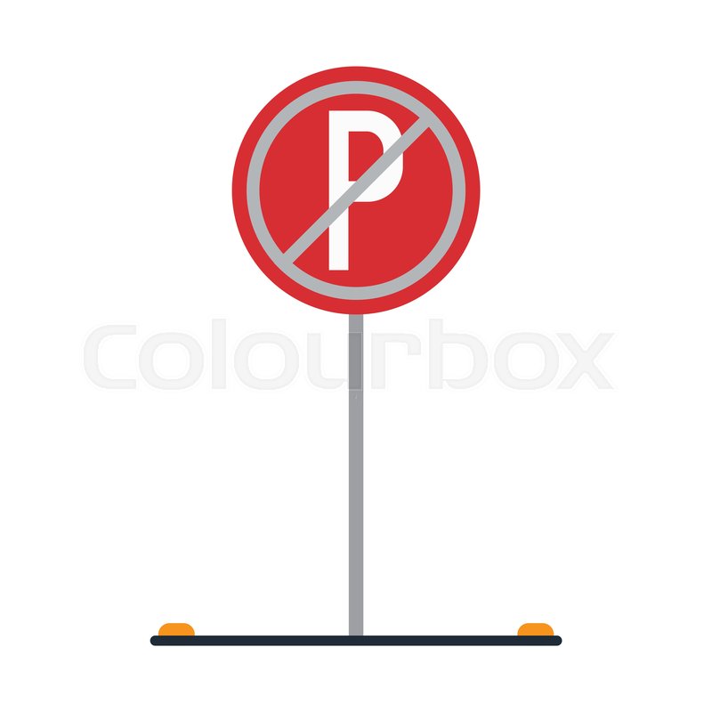 Prohibited parking car sign traffic ... | Stock vector | Colourbox