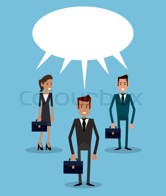 Teamwork business persons bubble ... | Stock vector | Colourbox