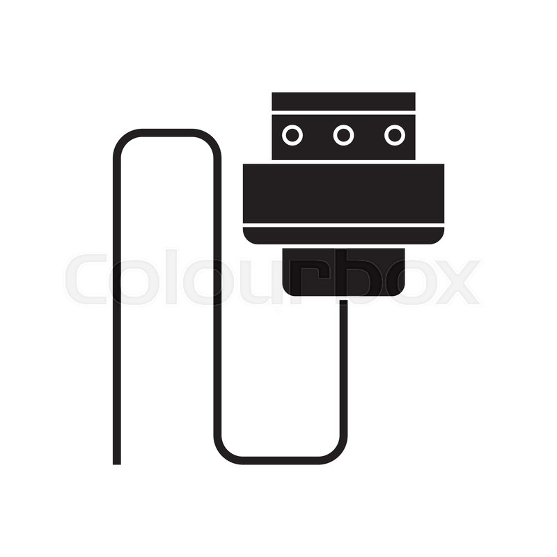 Wire cable computer plug pictogram ... | Stock vector | Colourbox