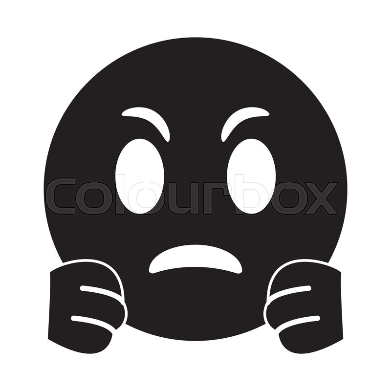 Angry emoticon funny pictogram vector ... | Stock vector | Colourbox