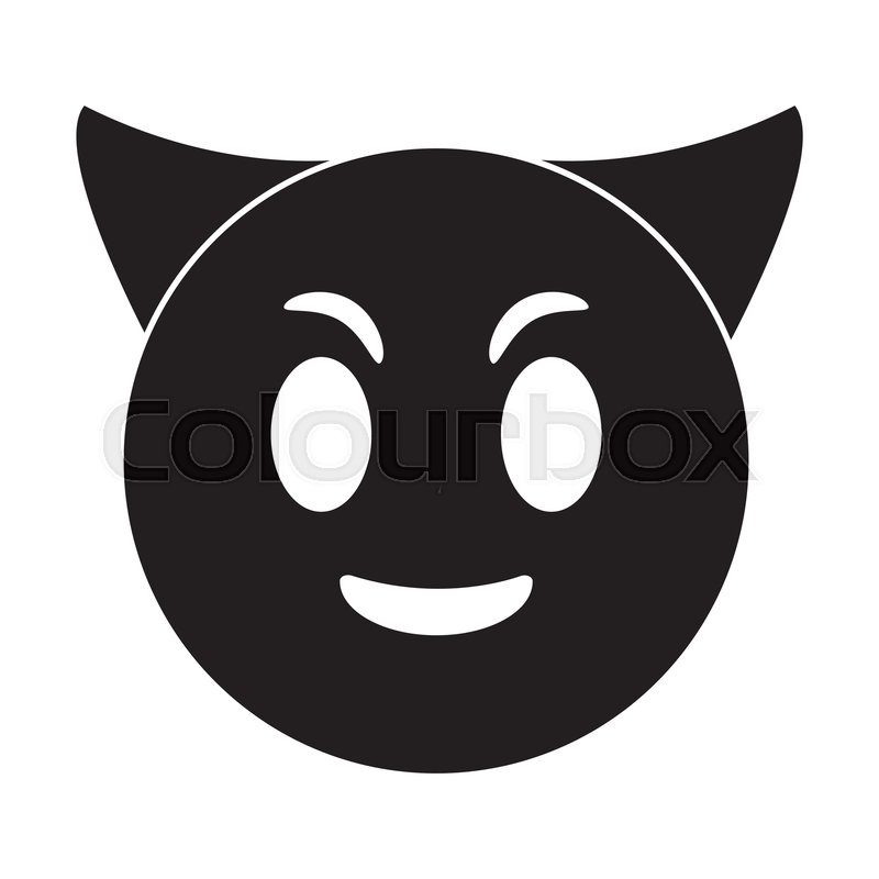 Devil emoticon funny pictogram vector ... | Stock vector | Colourbox