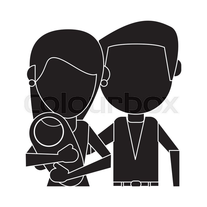 Parents and baby family pictogram ... | Stock vector | Colourbox