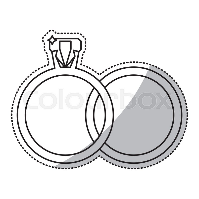 Wedding rings jewelry outline vector ... | Stock vector | Colourbox