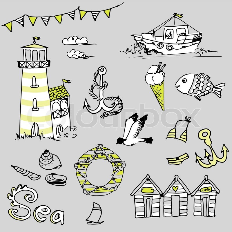 Sea doodles | Stock vector | Colourbox