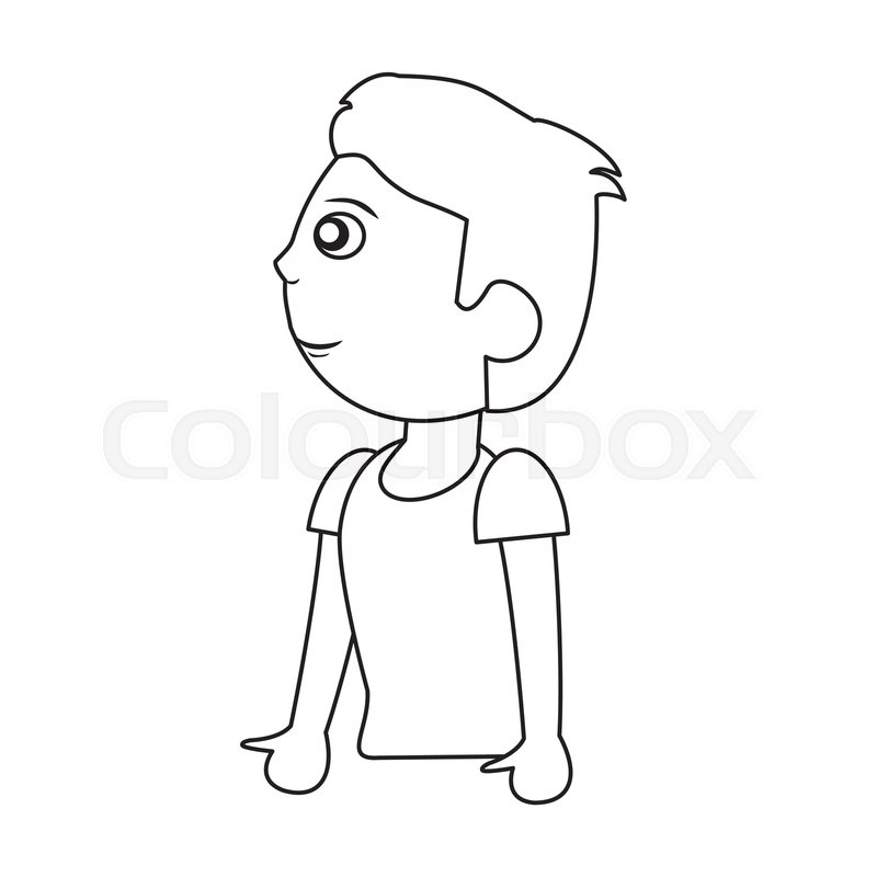Character boy son outline vector ... | Stock vector | Colourbox