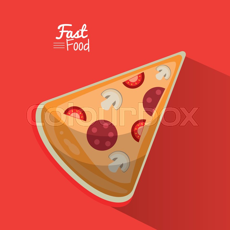 Poster fast food in red background ... | Stock vector | Colourbox
