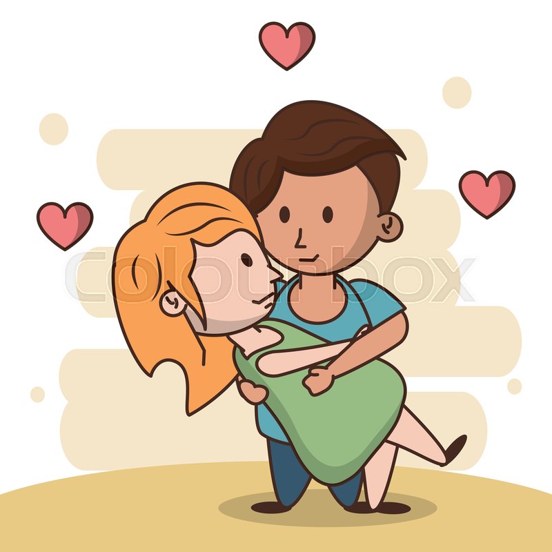 Kids in love cartoon icon vector ... | Stock vector | Colourbox