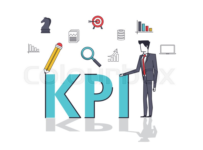 Key Performance Indicator With Man Stock Vector Colourbox