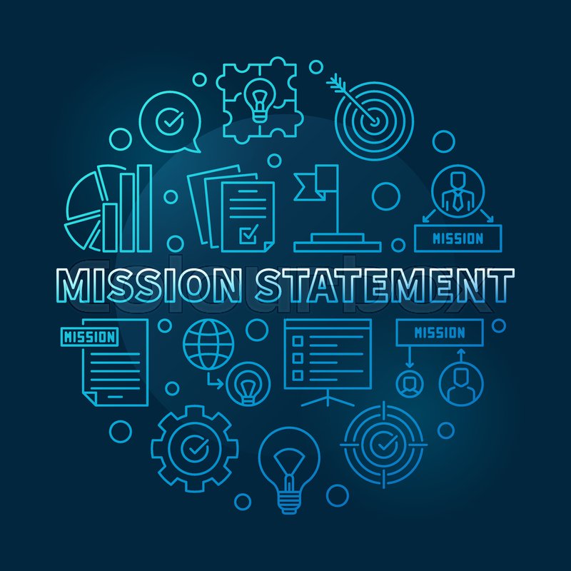 Mission Statement vector round blue ... | Stock vector | Colourbox
