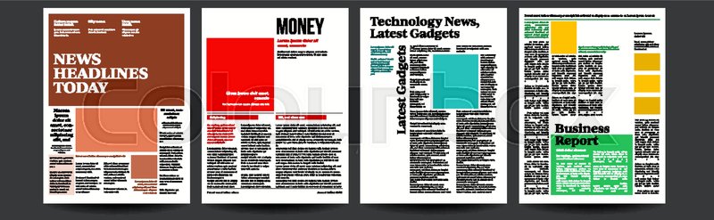 Newspaper Vector. With Text Article ... | Stock vector | Colourbox