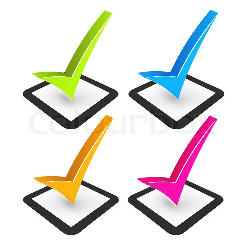 Illustration of check mark and check ... | Stock vector | Colourbox