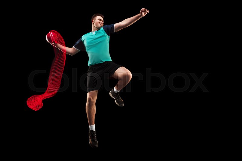 The fit caucasian young male handball ... | Stock image | Colourbox