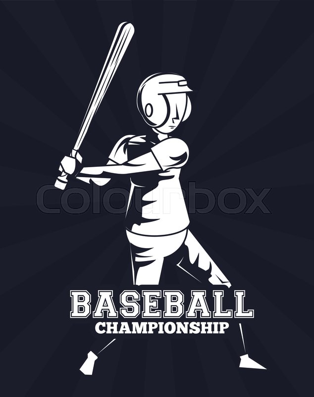 Baseball avatar batter with bat and ... | Stock vector | Colourbox