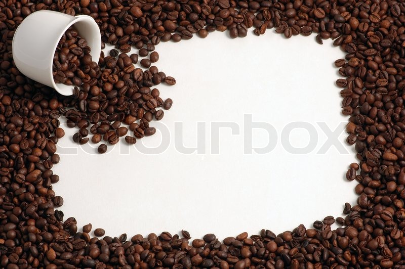 Cup of Coffee Beans with Coffee Frame | Stock image | Colourbox