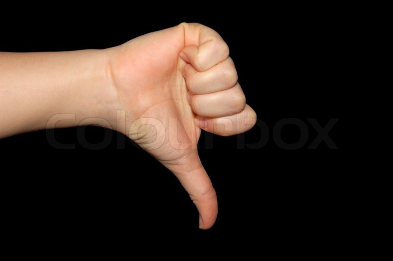 Thumb Down as a negative sign, isolated ... | Stock image | Colourbox