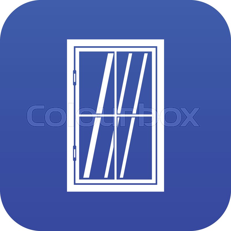 Closed window icon digital blue for ... | Stock vector | Colourbox
