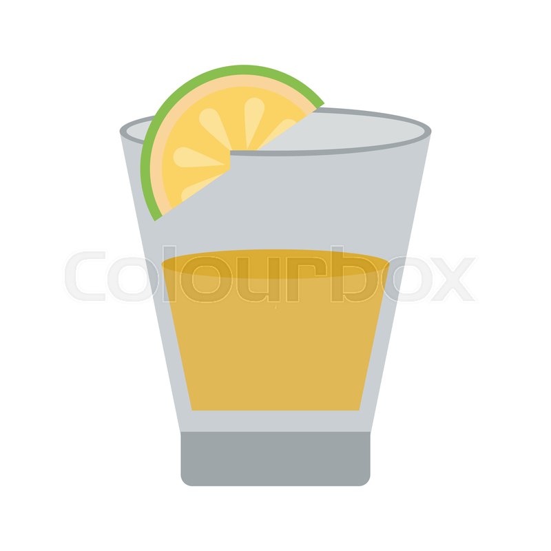 Tequila shot with lemon vector ... | Stock vector | Colourbox