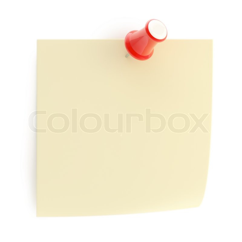 Copyspace Zettel mit Pin gesteckt | Stock Bild | Colourbox