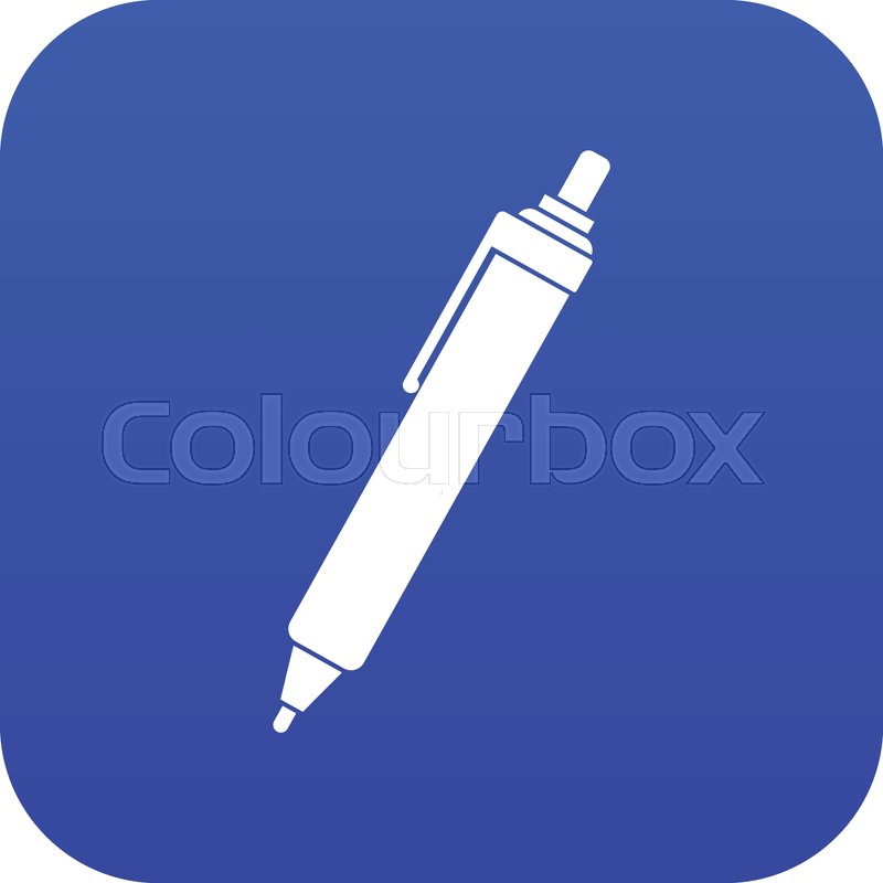 Pen icon digital blue for any design ... | Stock vector | Colourbox