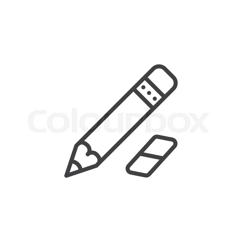 Pencil Top Eraser Clipart Black And White