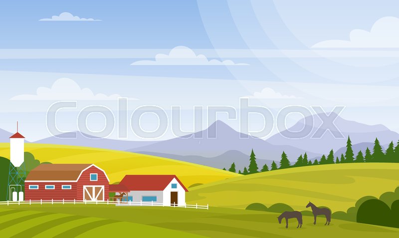 Vector illustration of rural ... | Stock vector | Colourbox