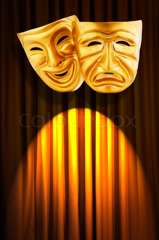 Theatre performance concept with masks | Stock image | Colourbox