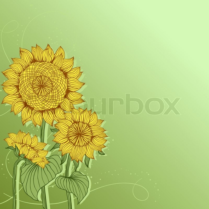 Yellow sunflowers Abstract floral ... | Stock vector | Colourbox