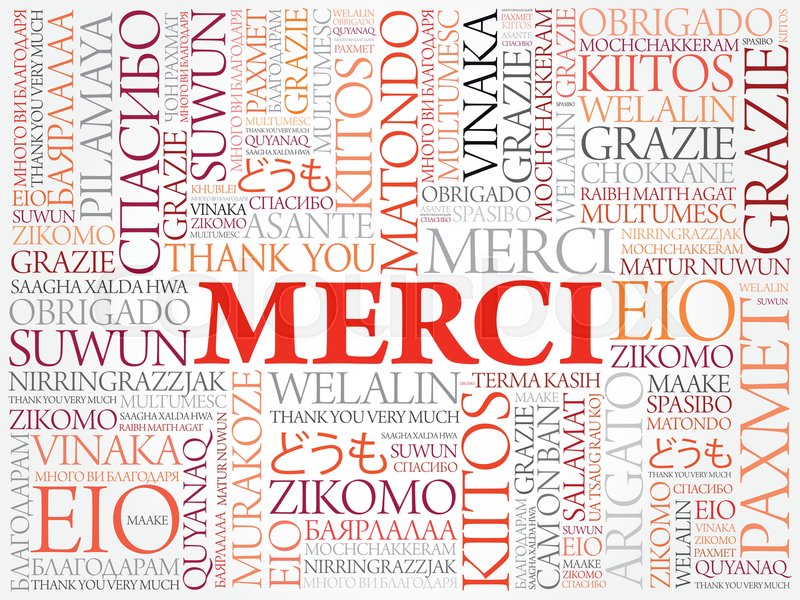 Merci (Thank You in French) Word Cloud ... | Stock vector | Colourbox