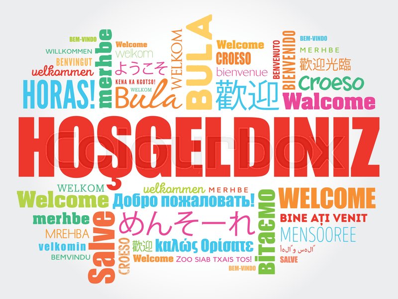 Hosgeldiniz (Welcome in Turkish) word ... | Stock vector | Colourbox