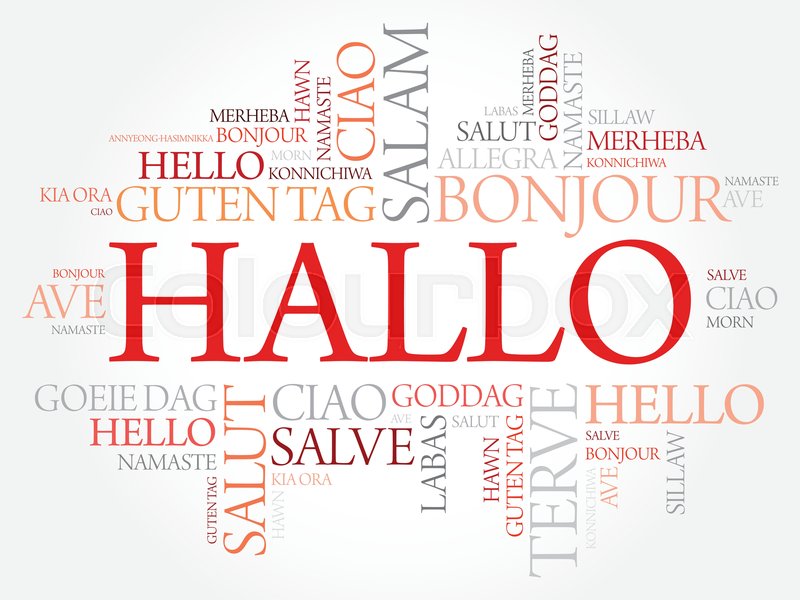 Hallo (Hello Greeting in German) word ... | Stock vector | Colourbox