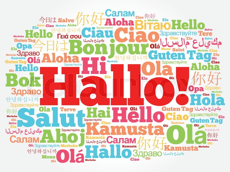 Hallo (Hello Greeting in German) word ... | Stock vector | Colourbox