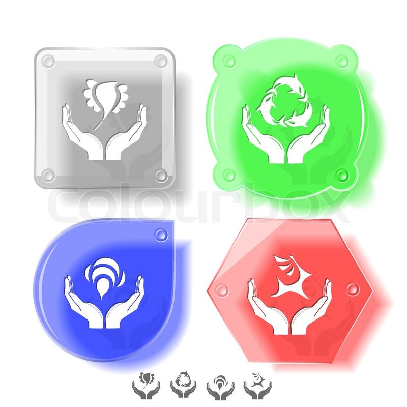 Animal icon set Protection nature, ... | Stock vector | Colourbox