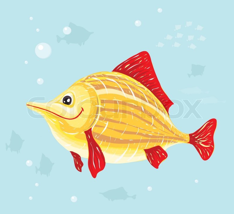 Smiling cartoon fish | Stock vector | Colourbox