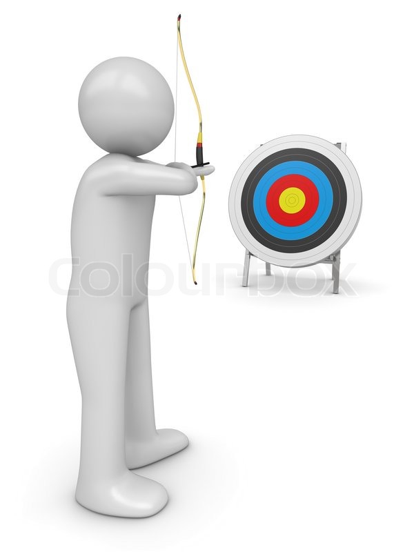 Archer aiming target 3d isolated ... | Stock image | Colourbox