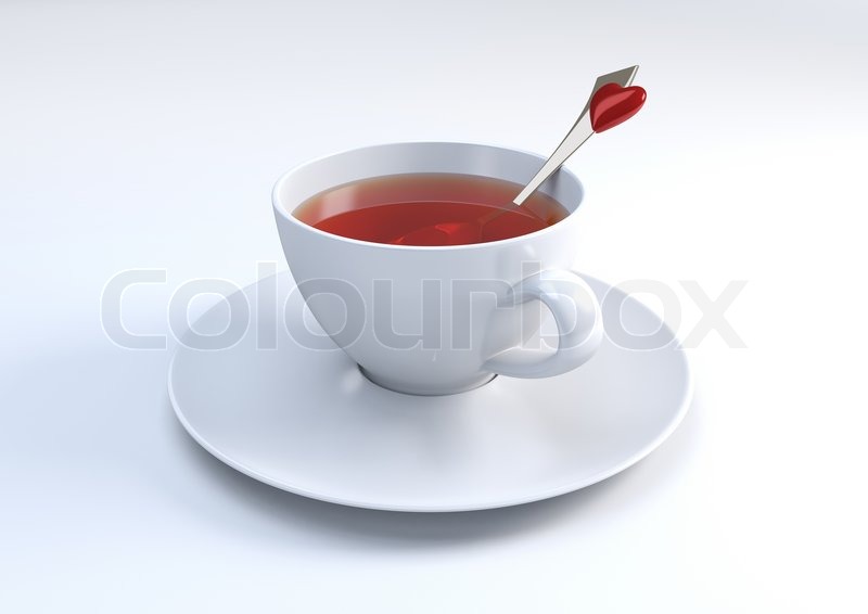 Cup of tea with lovely spoon | Stock image | Colourbox