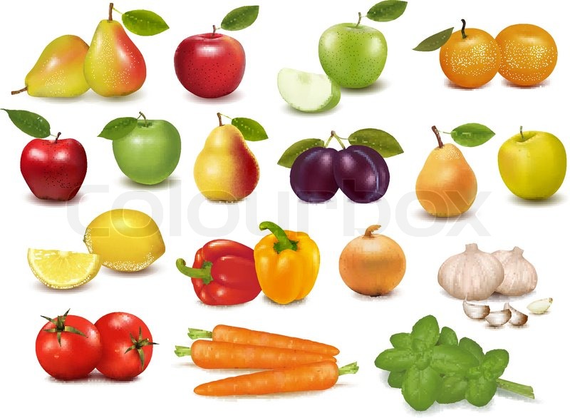 Big collection of fruits and ... | Stock vector | Colourbox